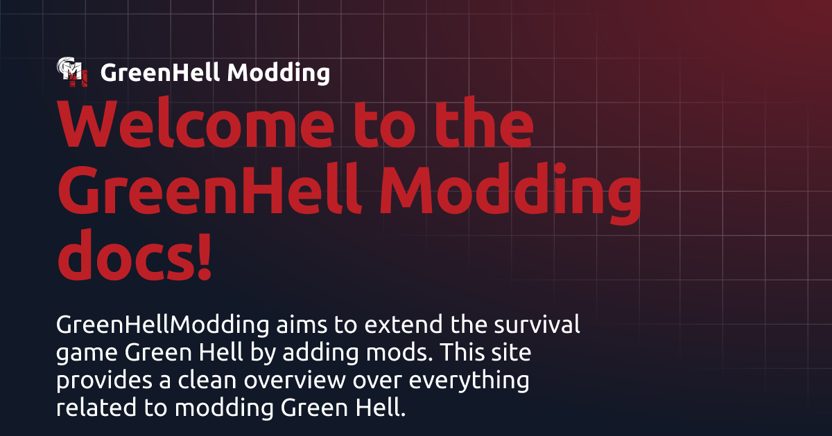 Welcome to the GreenHell Modding docs! | GreenHell Modding
